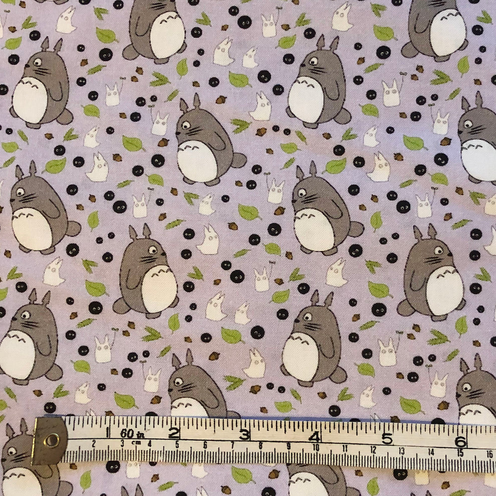 Totoro purple Ghibli 100% cotton fabric – Craftjam